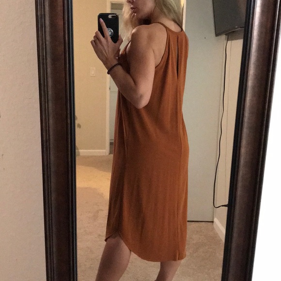 Forever 21 | Dresses | High Neck Rust Brown Midi Dress | Poshmark